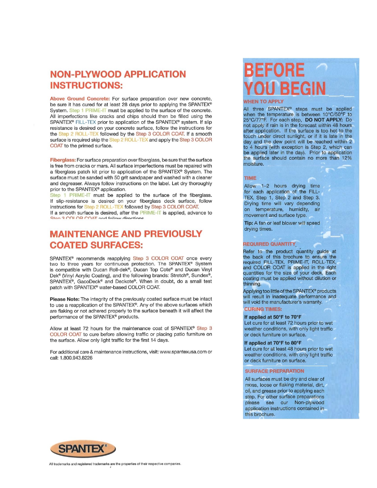 Brochure – Spantex – Waterproof Deck Coating